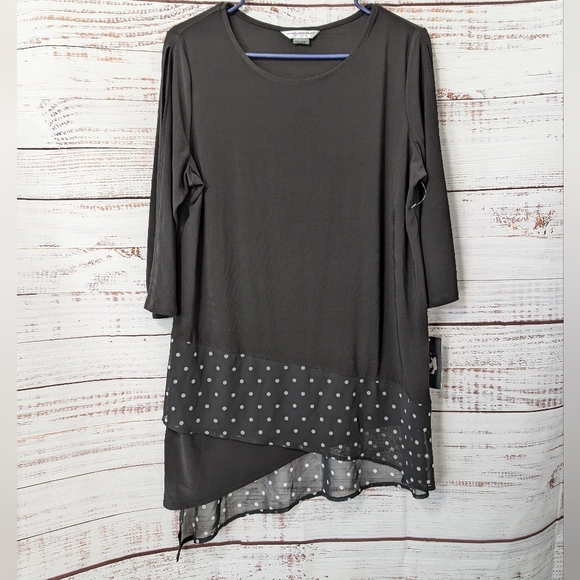 Allison Daley | Tops | Allison Daley Black White Dots 34 Open Sleeve ...